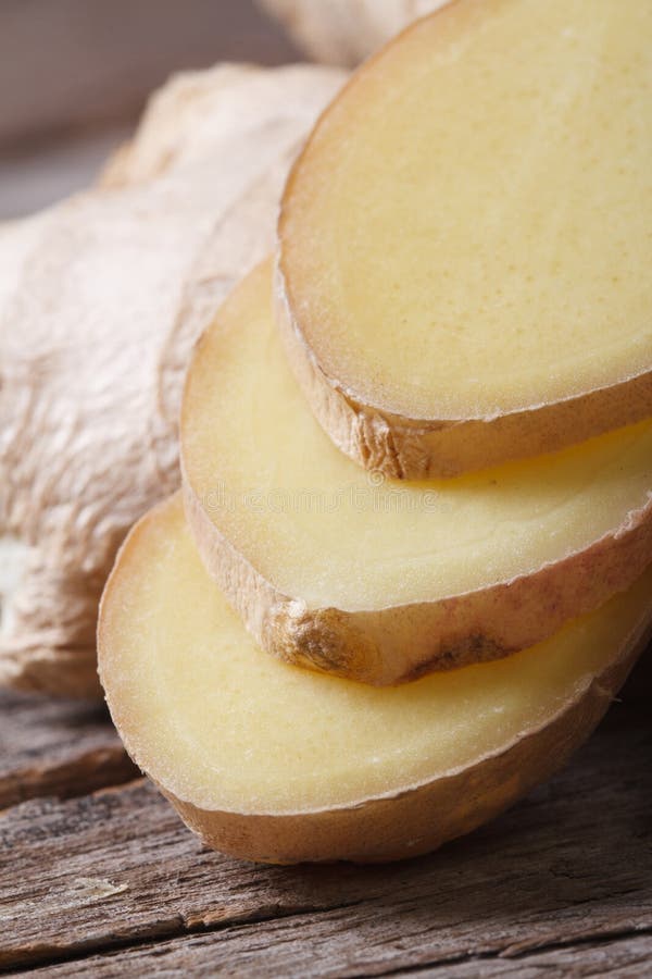 Pieces of Yellow Ginger Root Macro Vertical Stock Photo - Image of ...