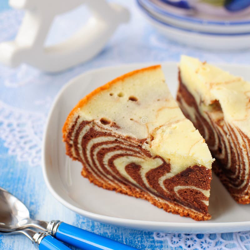 Pieces of Zebra Cake stock image. Image of coffee, dish - 35975227