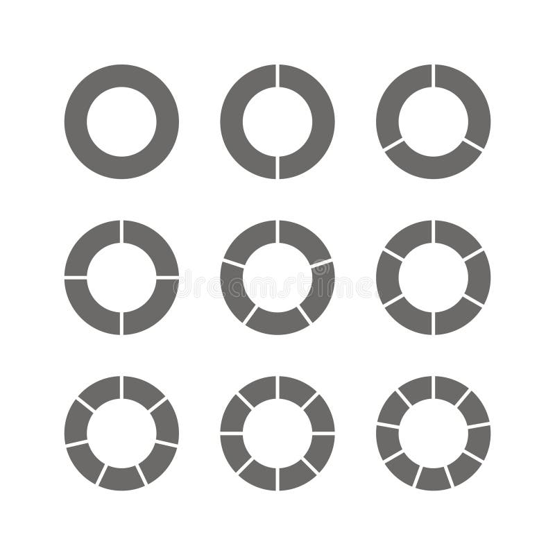 Piechart with Grey Segments. Circle Section Template. Pie Diagram ...