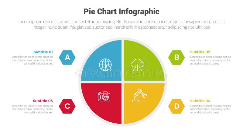 Piechart or Pie Chart Diagram Infographics Template Diagram with 4 ...