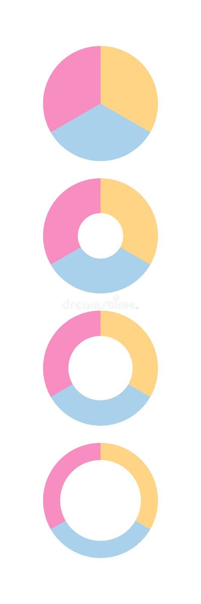 Piechart Section Template. Circle and Ring Graph with Tree Segments ...