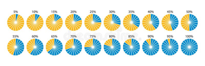 Circular Structure Chart. Ring Graph Divided into Pieces. Blue Circle ...