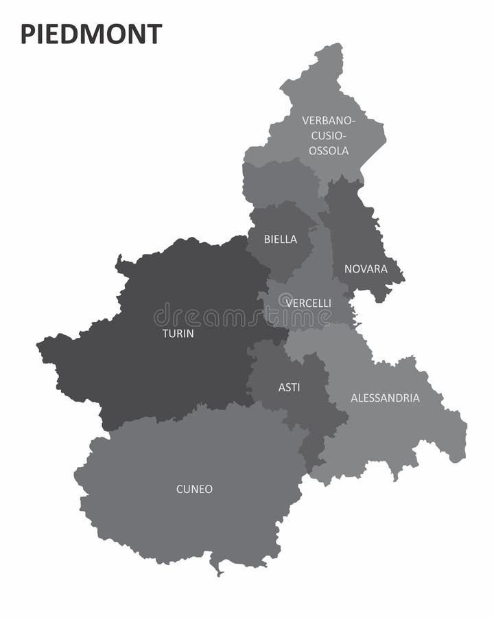 Piedmont region map stock vector. Illustration of detailed - 183415048