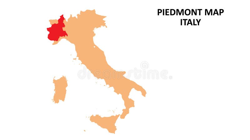 Piedmont Regions Map Highlighted on Italy Map Stock Vector ...
