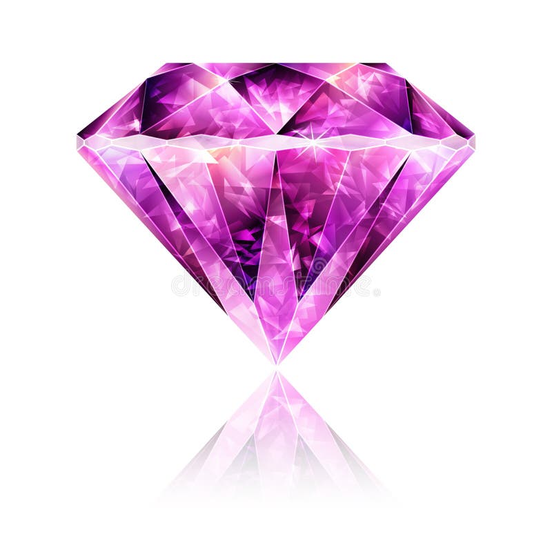 Piedra Preciosa Rosada Brillante Brillante Ruby Stock de ilustración ...