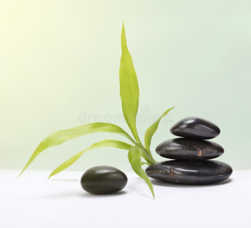 Piedras Del Zen Con La Hoja Foto de archivo - Imagen de hojas, hoja ...