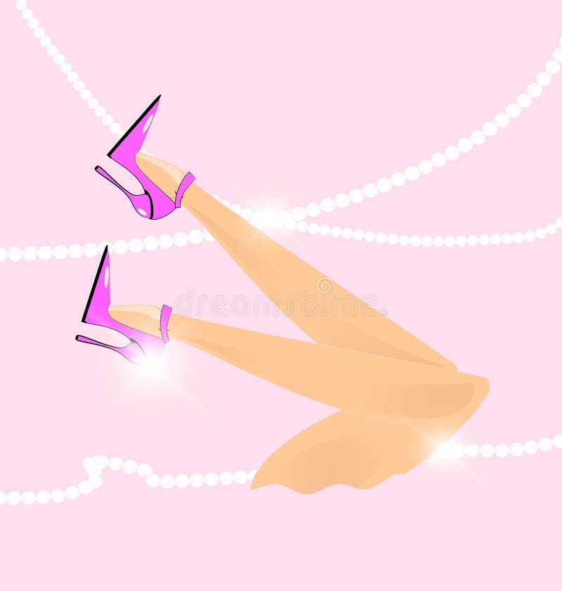 Pieds roses abstraits illustration de vecteur. Illustration du perles ...