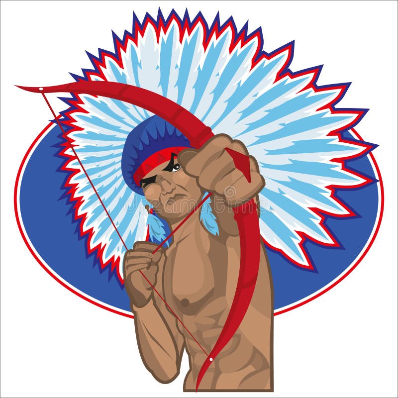 Piel roja india ilustración del vector. Ilustración de belicoso - 28594381