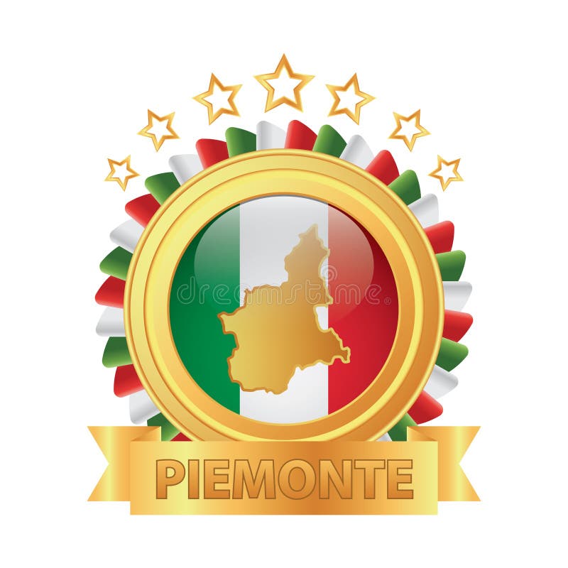 Piemonte Map. Vector Illustration Decorative Design Stock Illustration ...