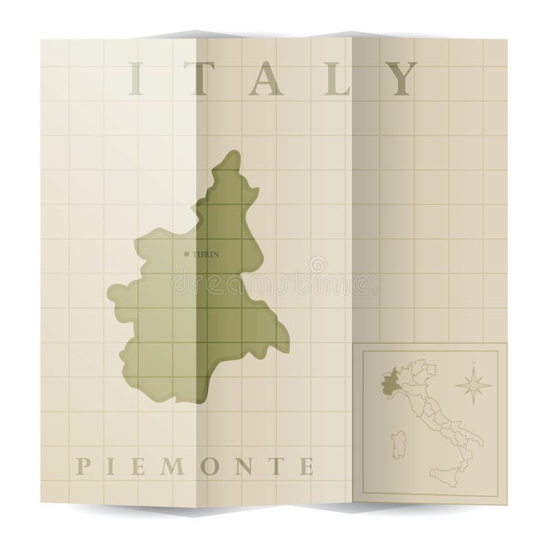 Piemonte Paper Map. Vector Illustration Decorative Design Stock ...