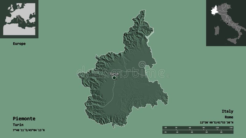 Piemonte, Region of Italy,. Previews. Administrative Stock Illustration ...