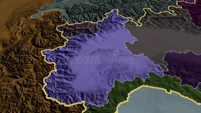 Piemonte, Italy - Highlighted. Administrative Stock Illustration ...