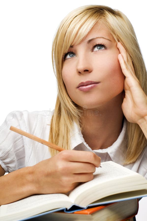 Piense imagen de archivo. Imagen de hermoso, escuela, joven - 6695291