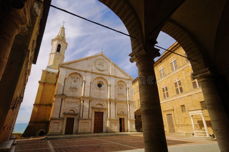 Pienza cathedral stock photo. Image of square, medieval - 15264150
