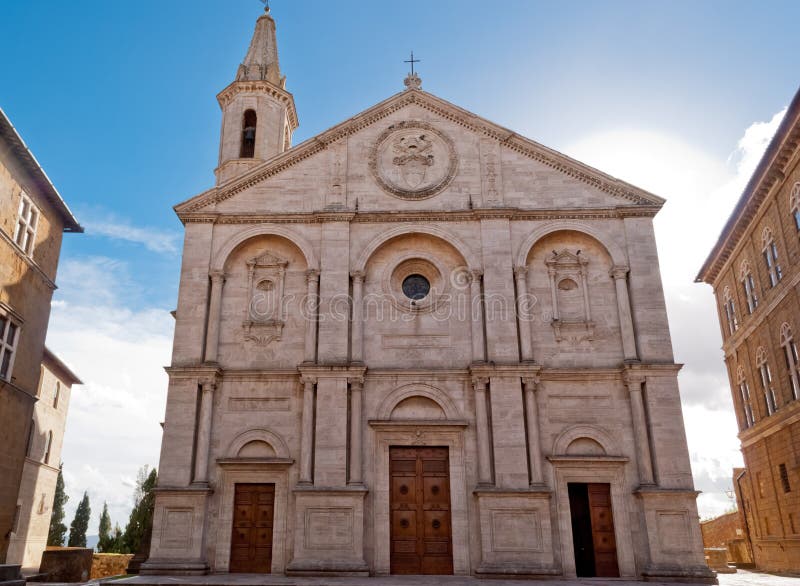 Pienza Cathedral stock image. Image of typical, view - 27617277