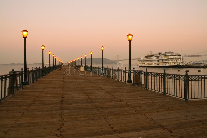 Pier 7 in San Francisco stock image. Image of dusk, landmark - 4578285