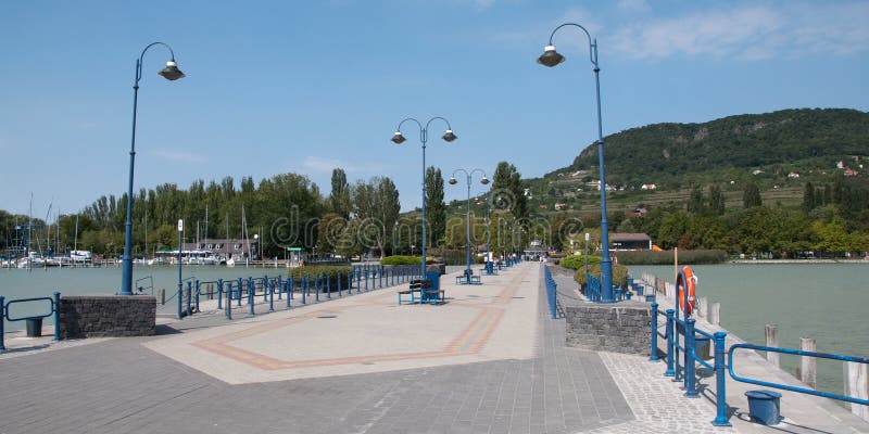 Pier in Badacsony stock photo. Image of architecture - 23033208