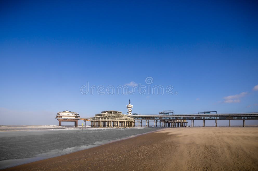 Pier at the beach stock photo. Image of atlantic, waves - 45977424