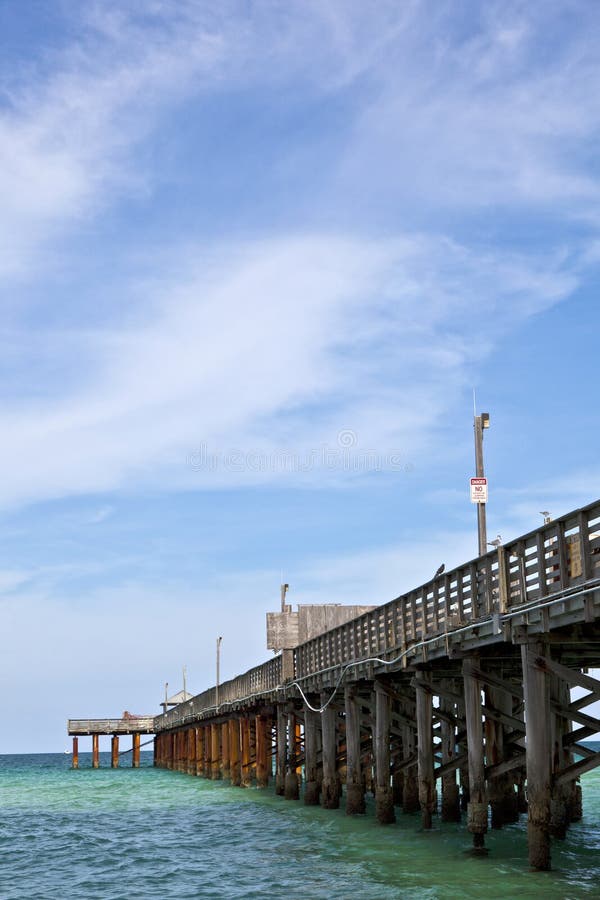 Pier on a beach in Miami stock photo. Image of coastline - 17001296