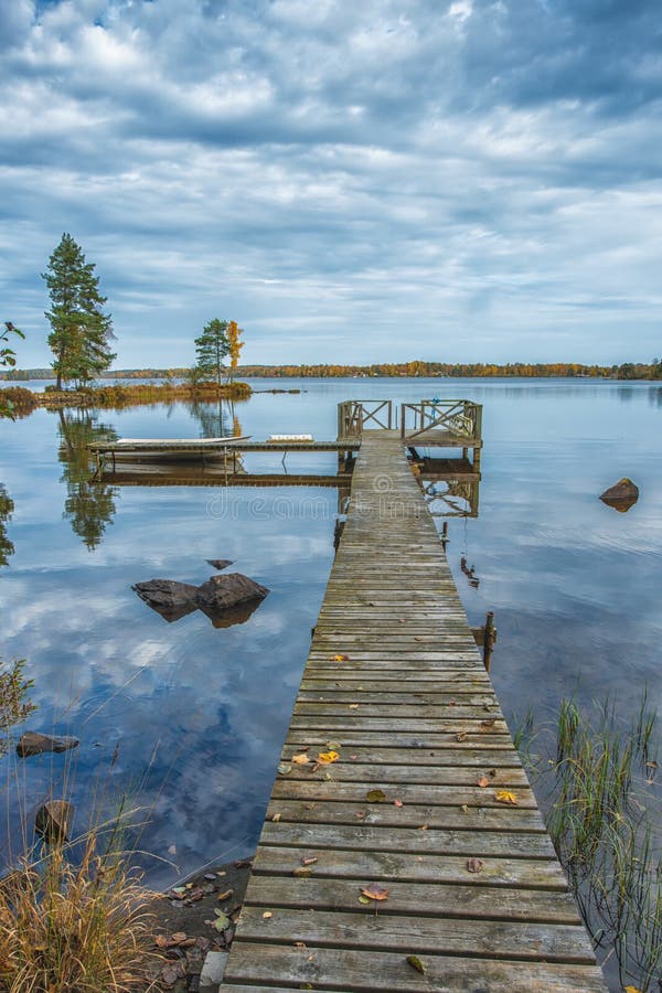 Pier with Bench, Place for Recreation and Fishing. Stock Photo - Image ...