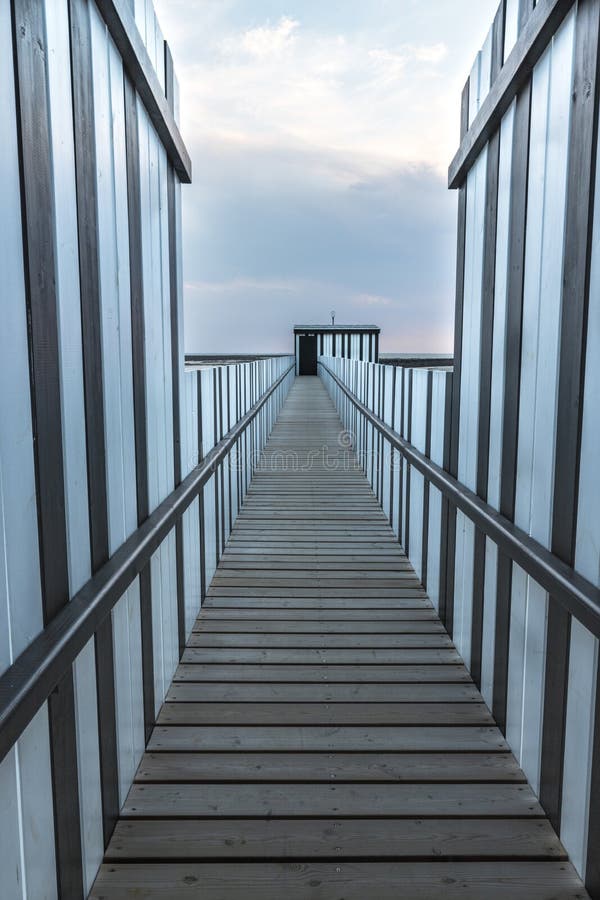 Pier on the french coast stock image. Image of landmark - 154119057