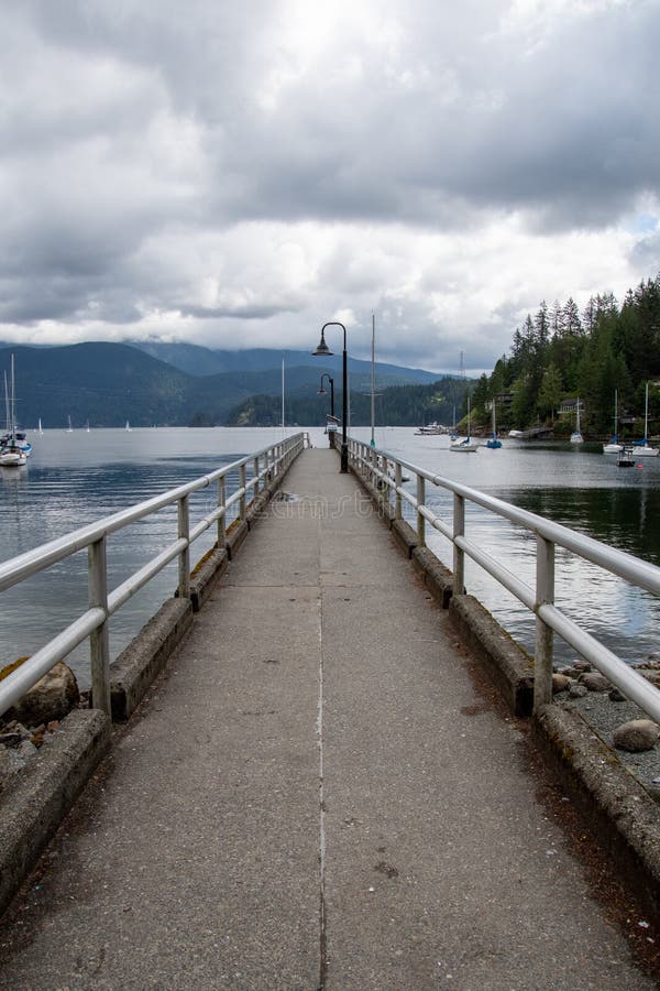 Pier in Deep Cove . stock photo. Image of calm, deep - 181674828