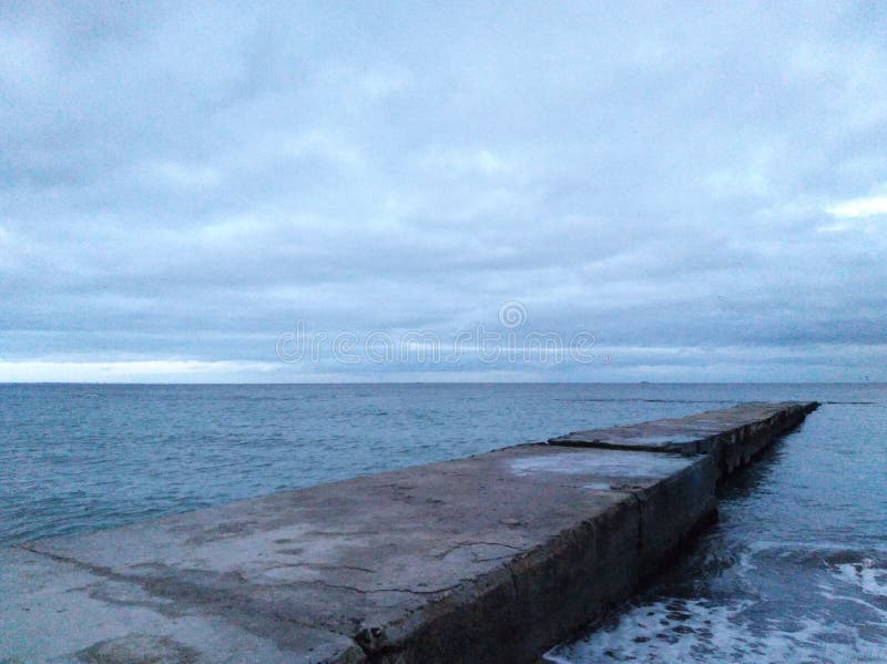 Pier Evening Sunset Sky Sea Stock Image - Image of sunset, evening ...