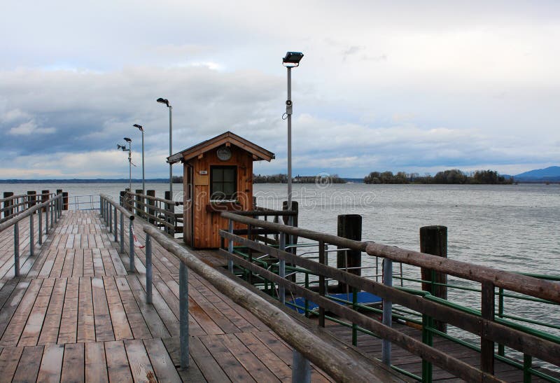 Two Sea Ferries at the Pier during the Loading Period. Aerial View. Dry ...