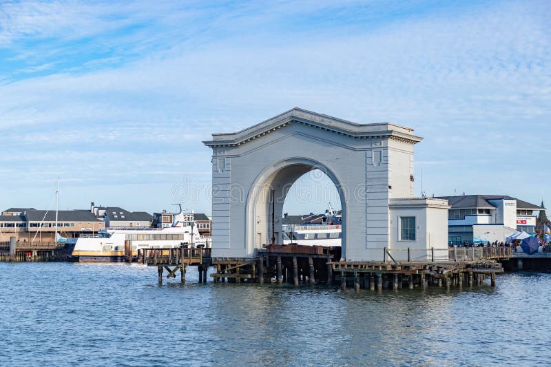 Pier 43 Ferry Arch stock image. Image of united, arch - 275472431