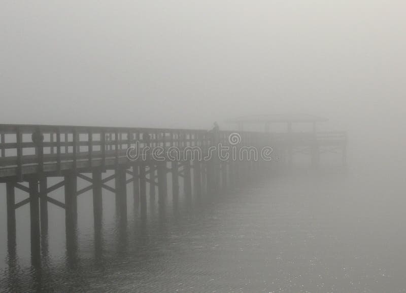 Pier in the Fog stock image. Image of mist, weather, white - 14377599