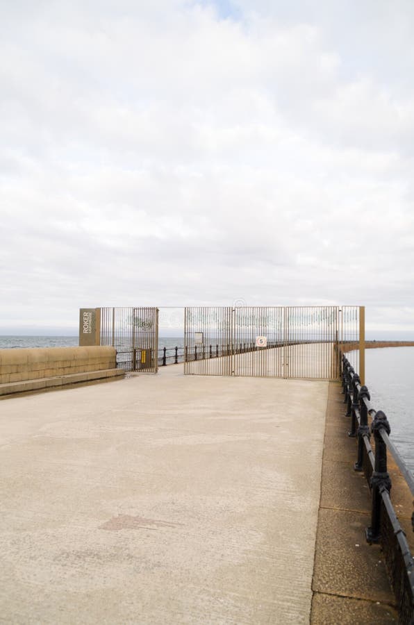 The Pier Gates at Roker Pier, Sunderland Stock Image - Image of ...
