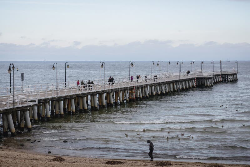 Gdynia Orlowo Seaside Beach Editorial Photography - Image of balticsea ...