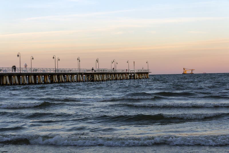 Pier Going Deep into the Sea Stock Photo - Image of pier, colorful ...