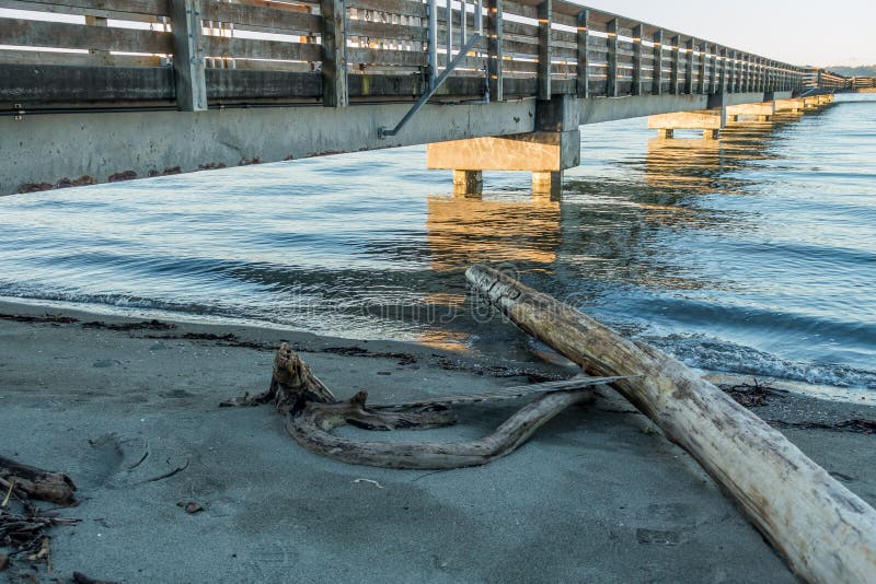 Pier at High Tide 2 stock image. Image of nature, sound - 67290975