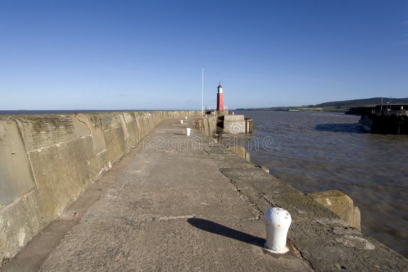 Pier Jetty Harbour Lighthouse Stock Image - Image of shore, landscape ...