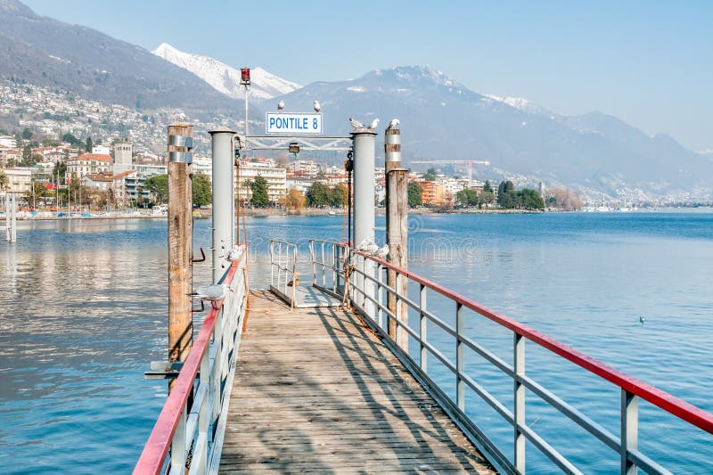 Pier on Lake Maggiore, Locarno Stock Photo - Image of vacation, scenic ...