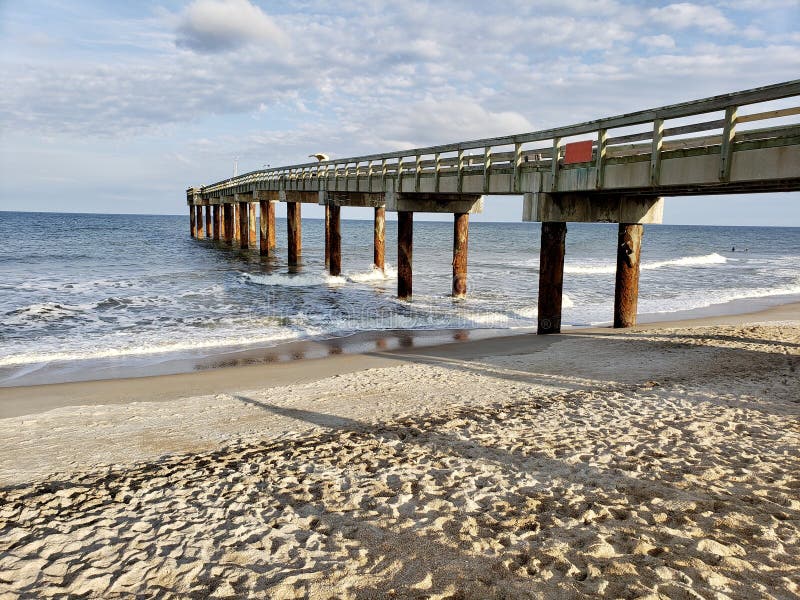 Pier in Late Afternoon at St. Augustine Beach Stock Photo - Image of ...