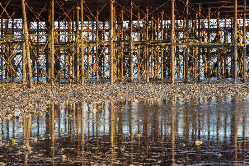 Reflections of a Pier stock image. Image of scenery - 127064197