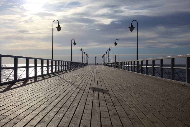 Pier in the morning. stock photo. Image of europe, planks - 17245492