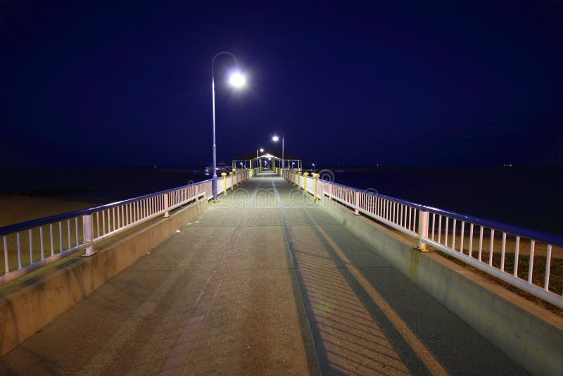 Pier at night stock image. Image of boardwalk, ocean, walk - 6615369