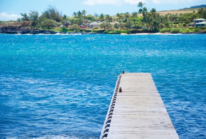 Pier in Pacific Ocean in Hawaii Stock Photo - Image of destination ...