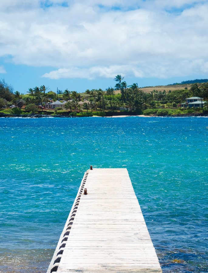 Pier in Pacific Ocean in Hawaii Stock Image - Image of view, seaside ...