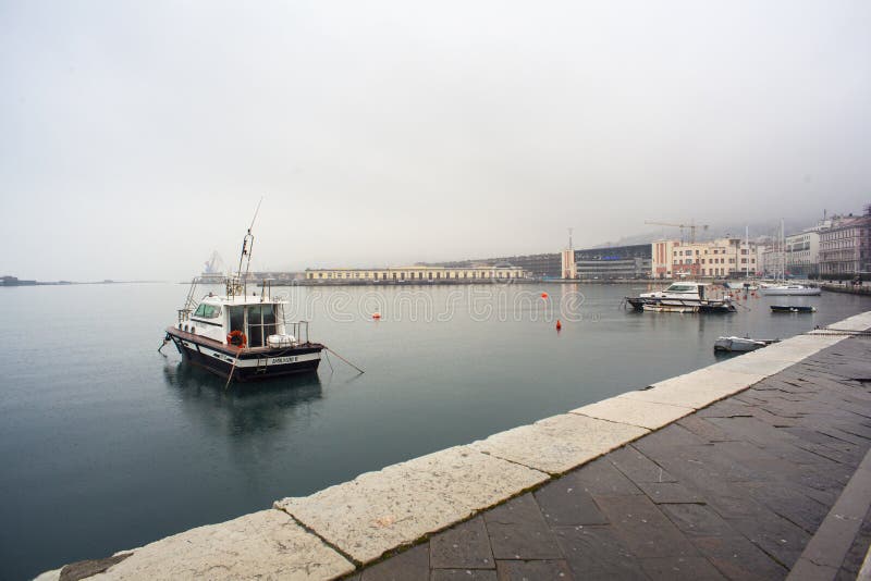 Pier in a Rainy Day, Trieste Editorial Stock Photo - Image of trieste ...