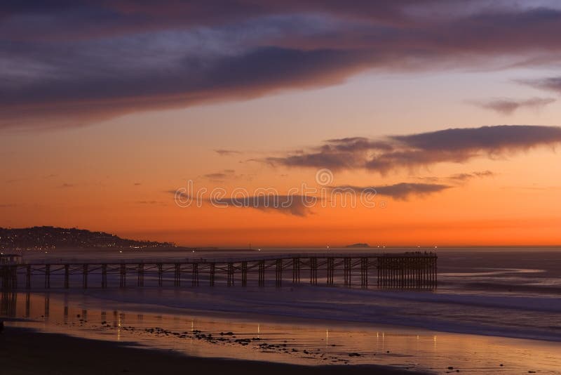Pier in San Diego at Sunset Stock Photo - Image of sunset, ocean: 25524970