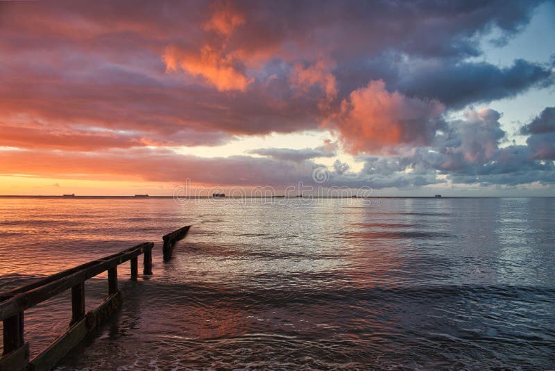Pier in Shanklin, Isle of Wight at Sunset Stock Photo - Image of isle ...