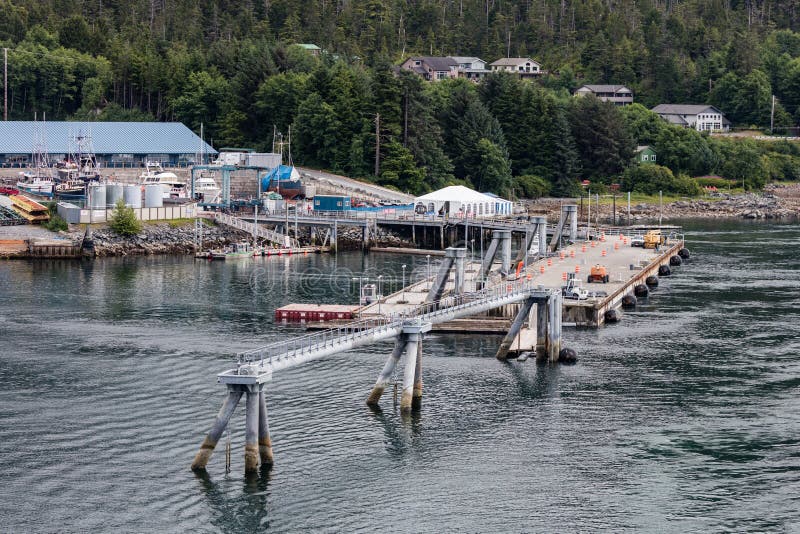 Pier at Sitka, Alaska editorial stock photo. Image of panoramic - 75158353