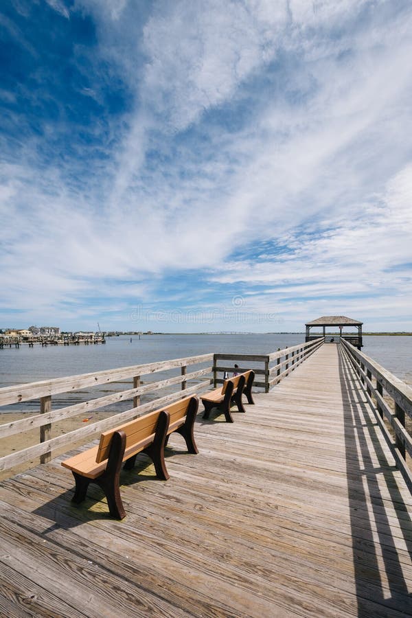Pier in Somers Point, New Jersey Stock Image - Image of nature, pier ...