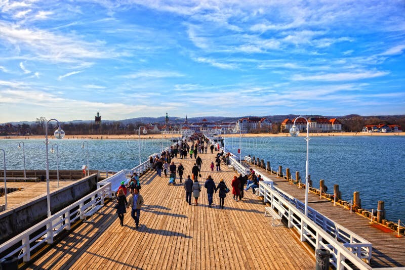 Pier in Sopot, Poland editorial photography. Image of planks - 38829522