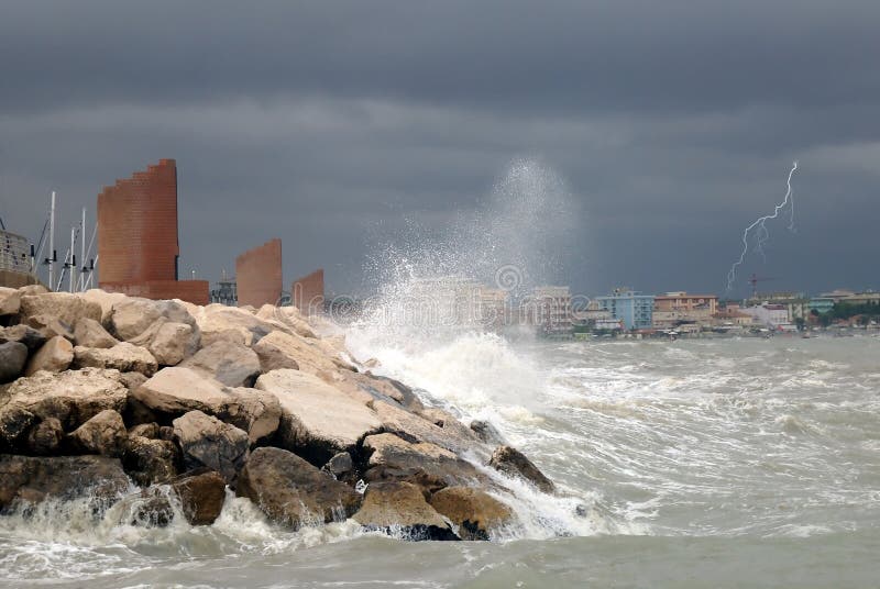 Big waves stock photo. Image of dream, orange, foam, clouds - 13777426