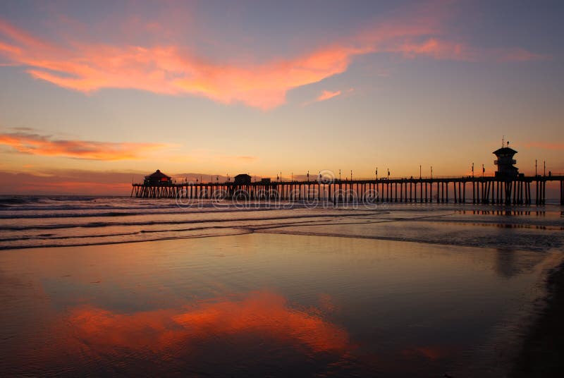 Pier at Sunset stock image. Image of pier, huntington - 1871887
